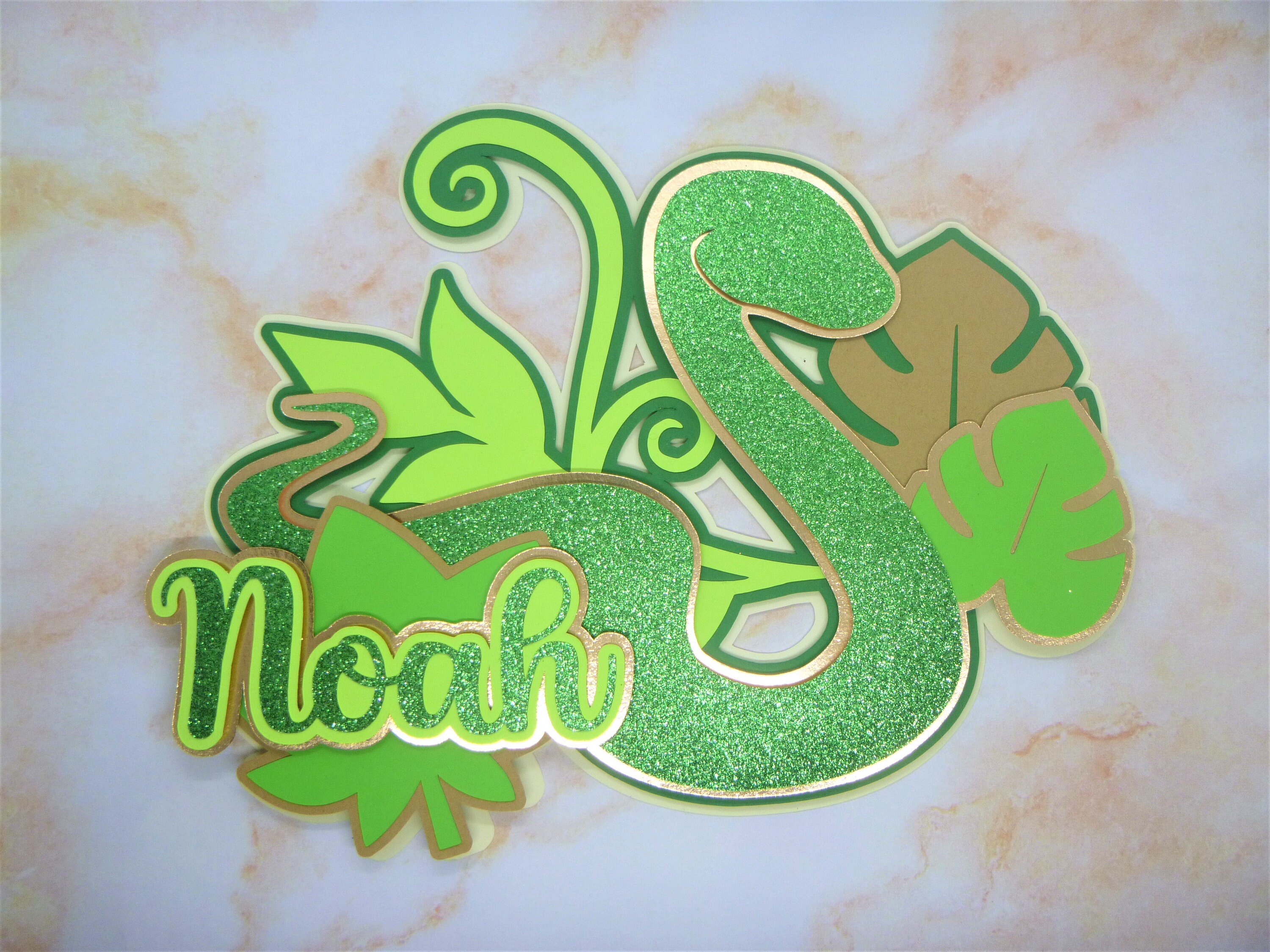 Snake Cake Topper Personalized Birthday Cake Topper for Boys - Etsy