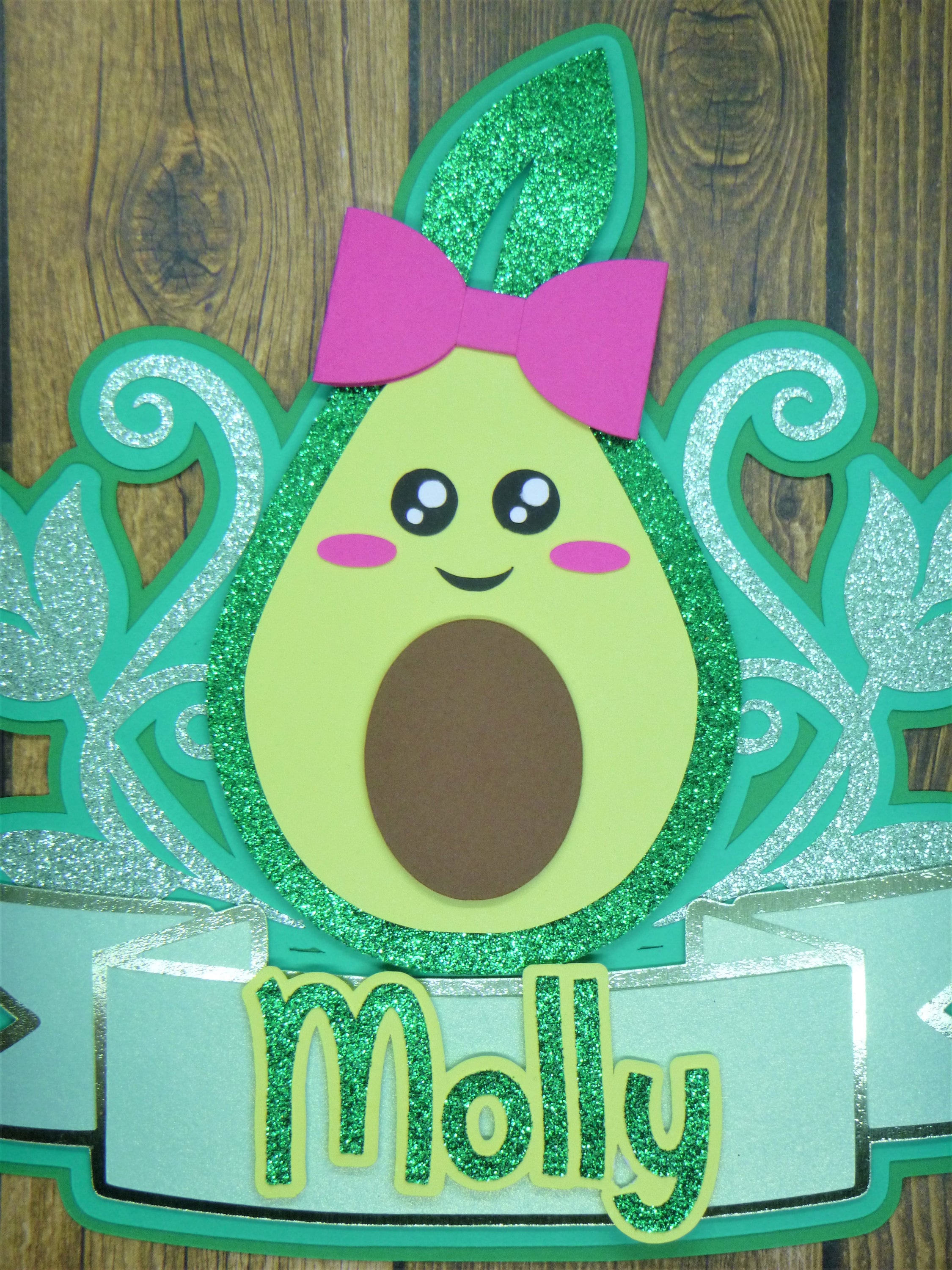 Avocado Cake Topper Personalized Birthday Cake Topper for - Etsy