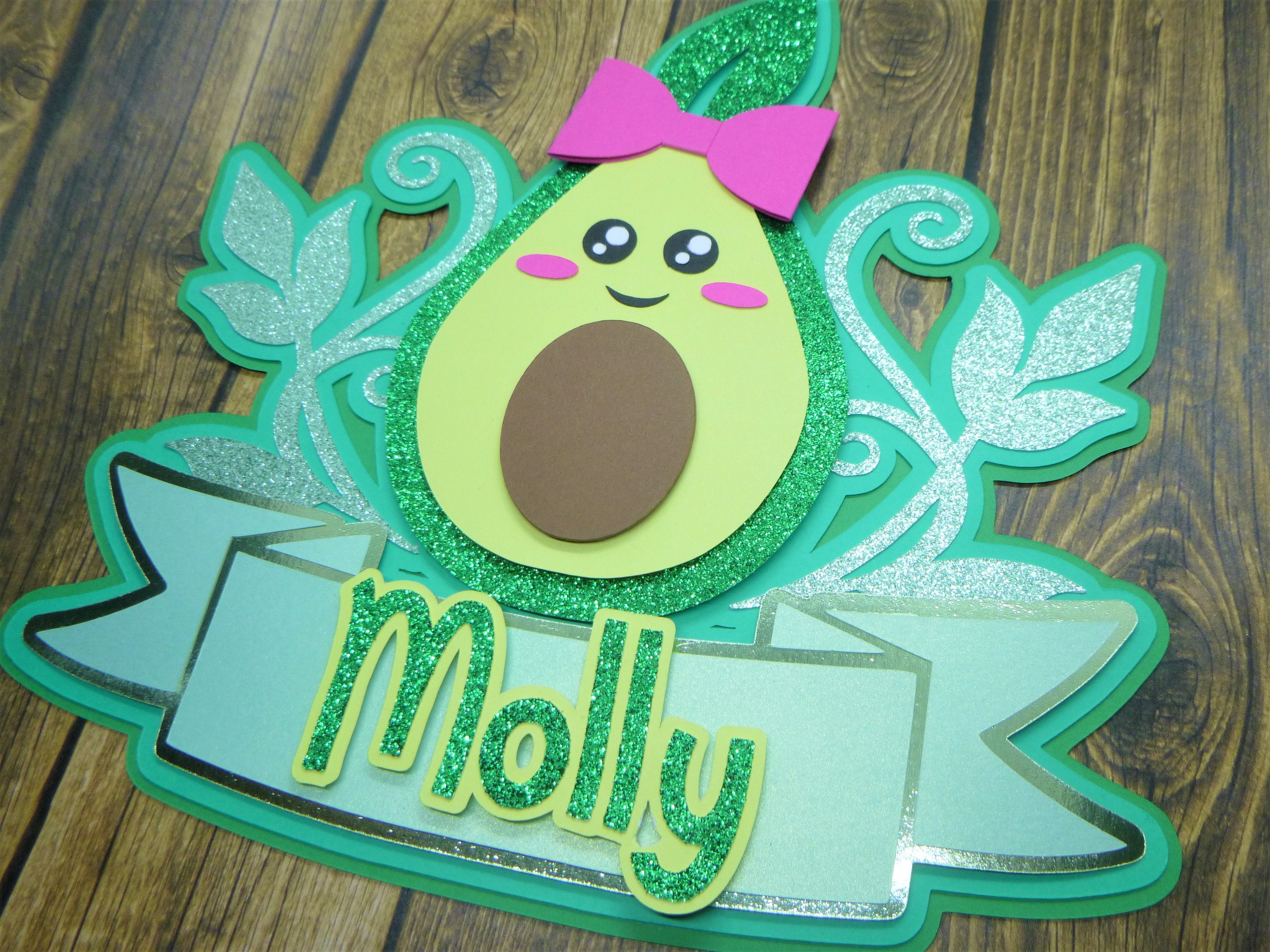 Avocado Cake Topper Personalized Birthday Cake Topper for - Etsy