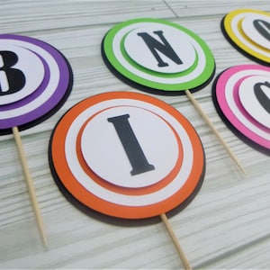 Bingo Cupcake Toppers, Bingo Birthday Party, Game Night Cupcake Toppers ...