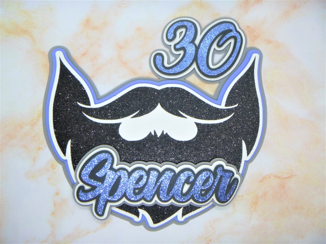 Beard Cake Topper, Personalized Birthday Cake Topper for Men, Bearded ...