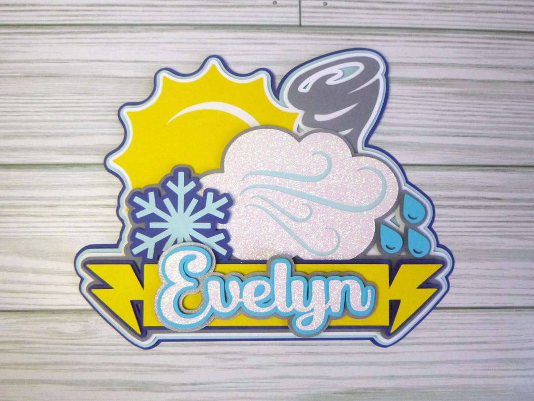 Weather Cake Topper, Personalized Birthday Cake Topper for Him, Tornado ...