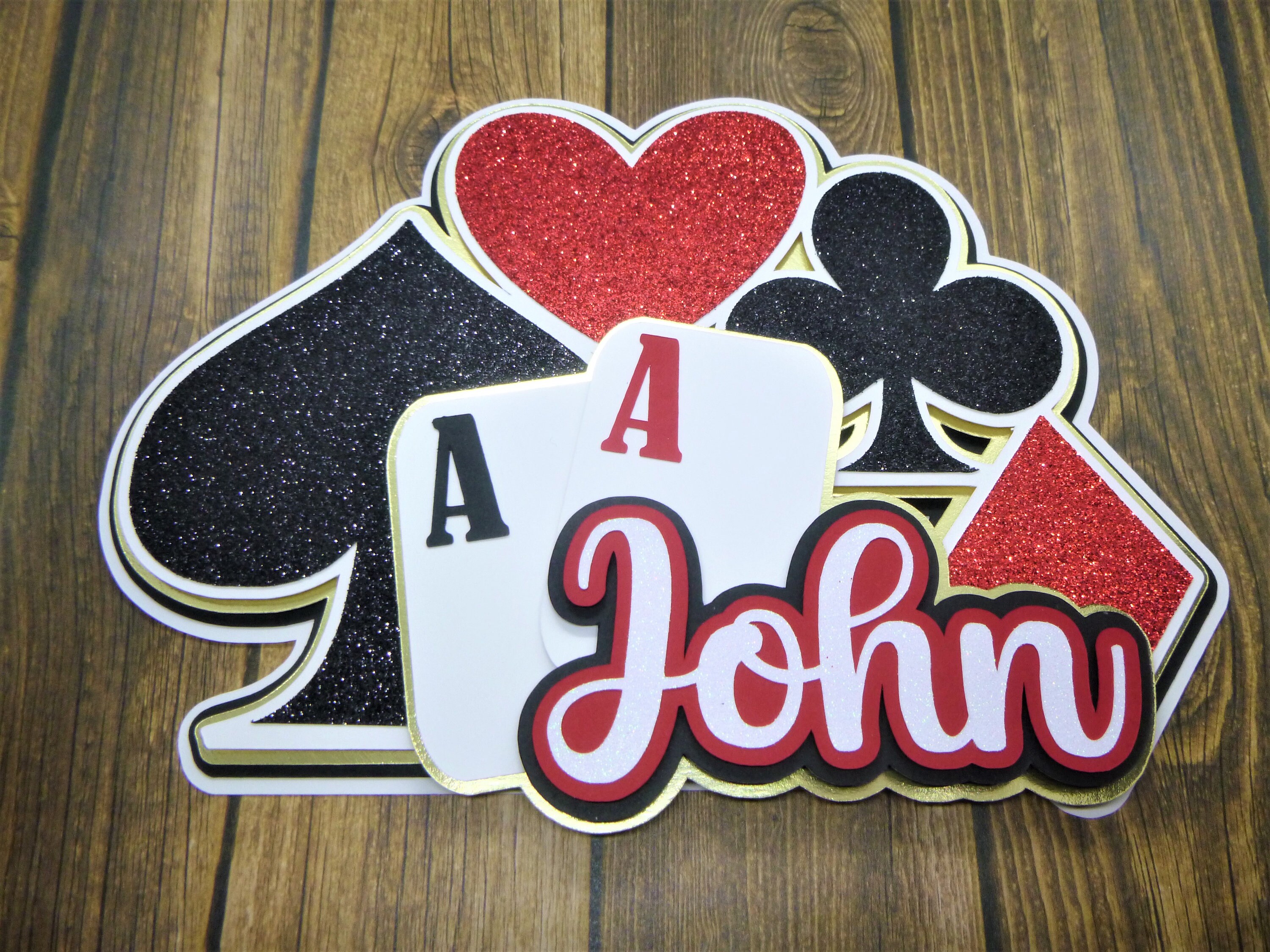 Poker Cake Topper Personalized Birthday Cake Topper for Men - Etsy