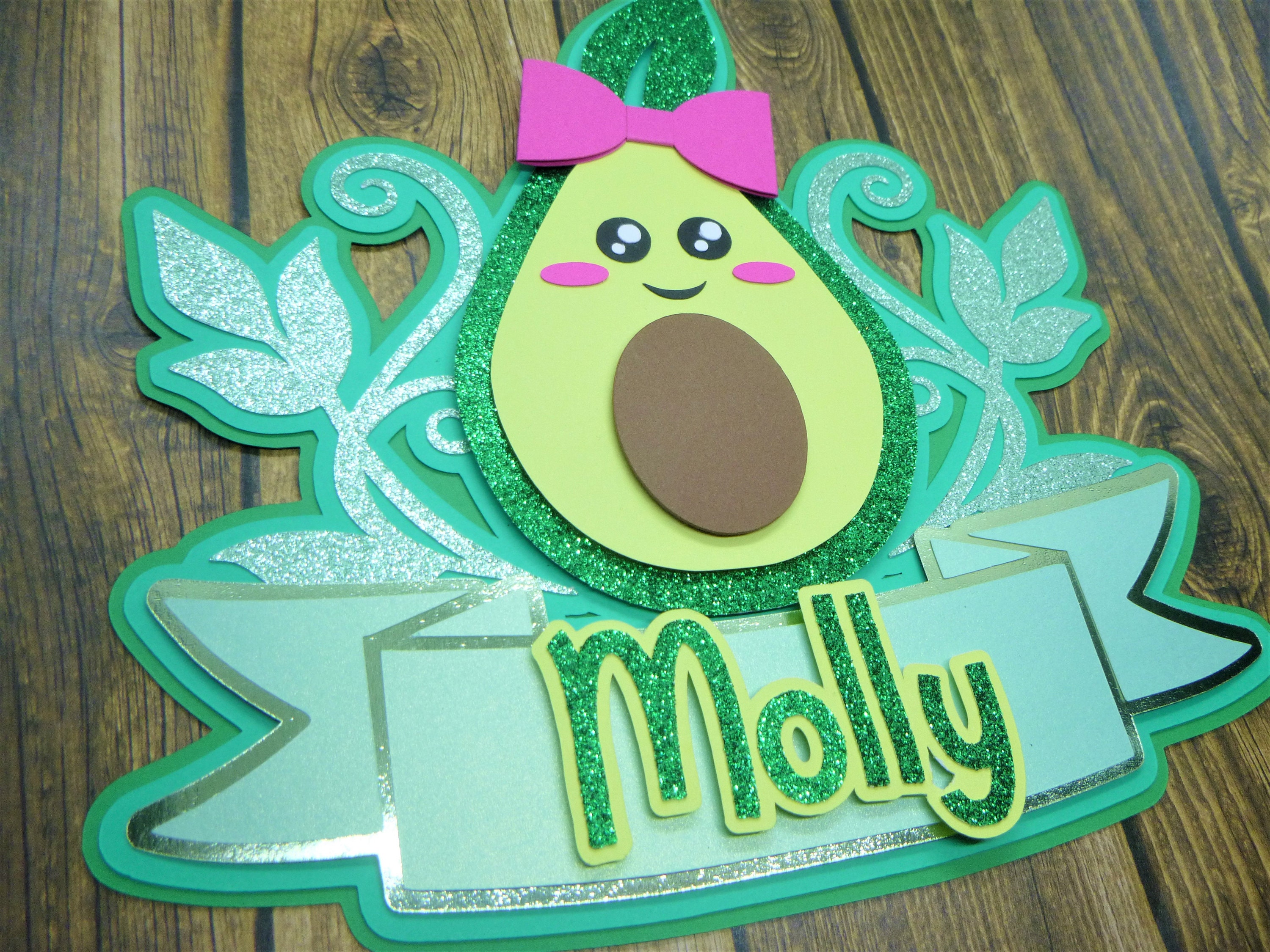 Avocado Cake Topper Personalized Birthday Cake Topper for - Etsy