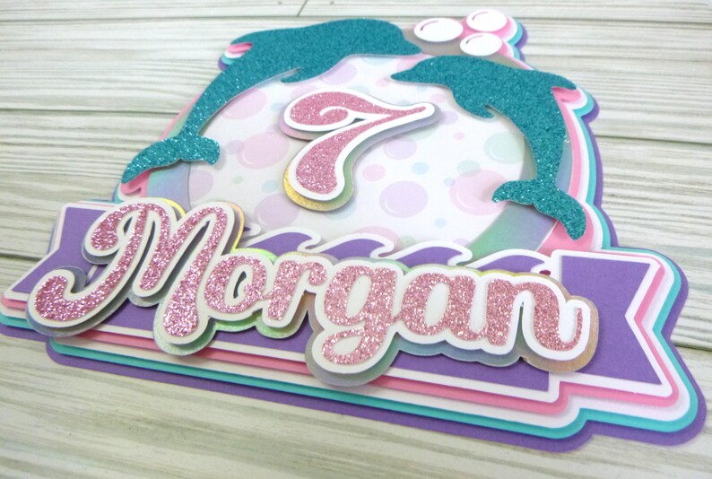 Dolphin Cake Topper, Personalized Birthday Cake Topper for Girls ...