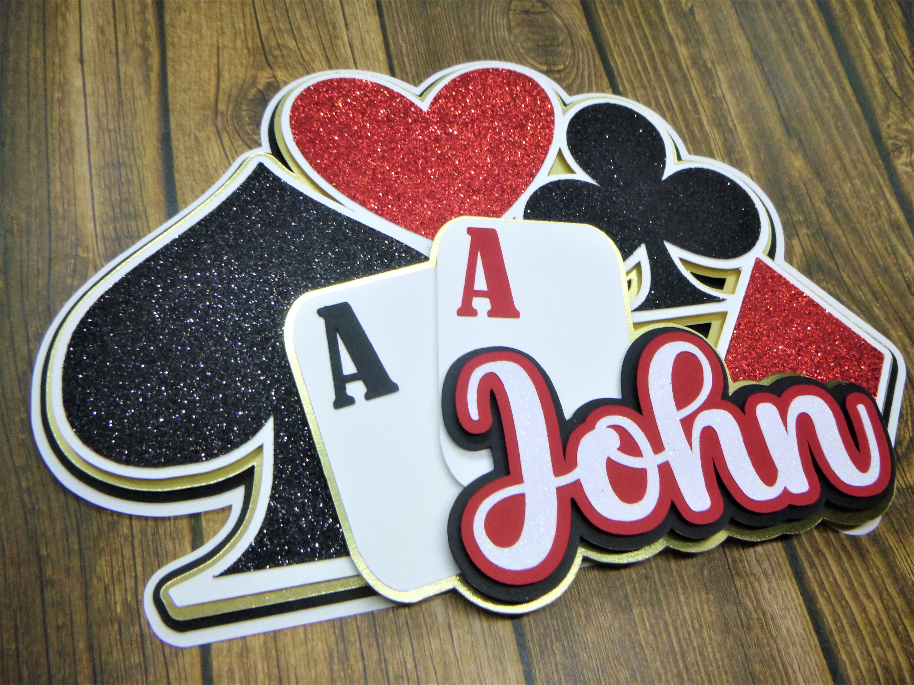 Poker Cake Topper Personalized Birthday Cake Topper for Men - Etsy