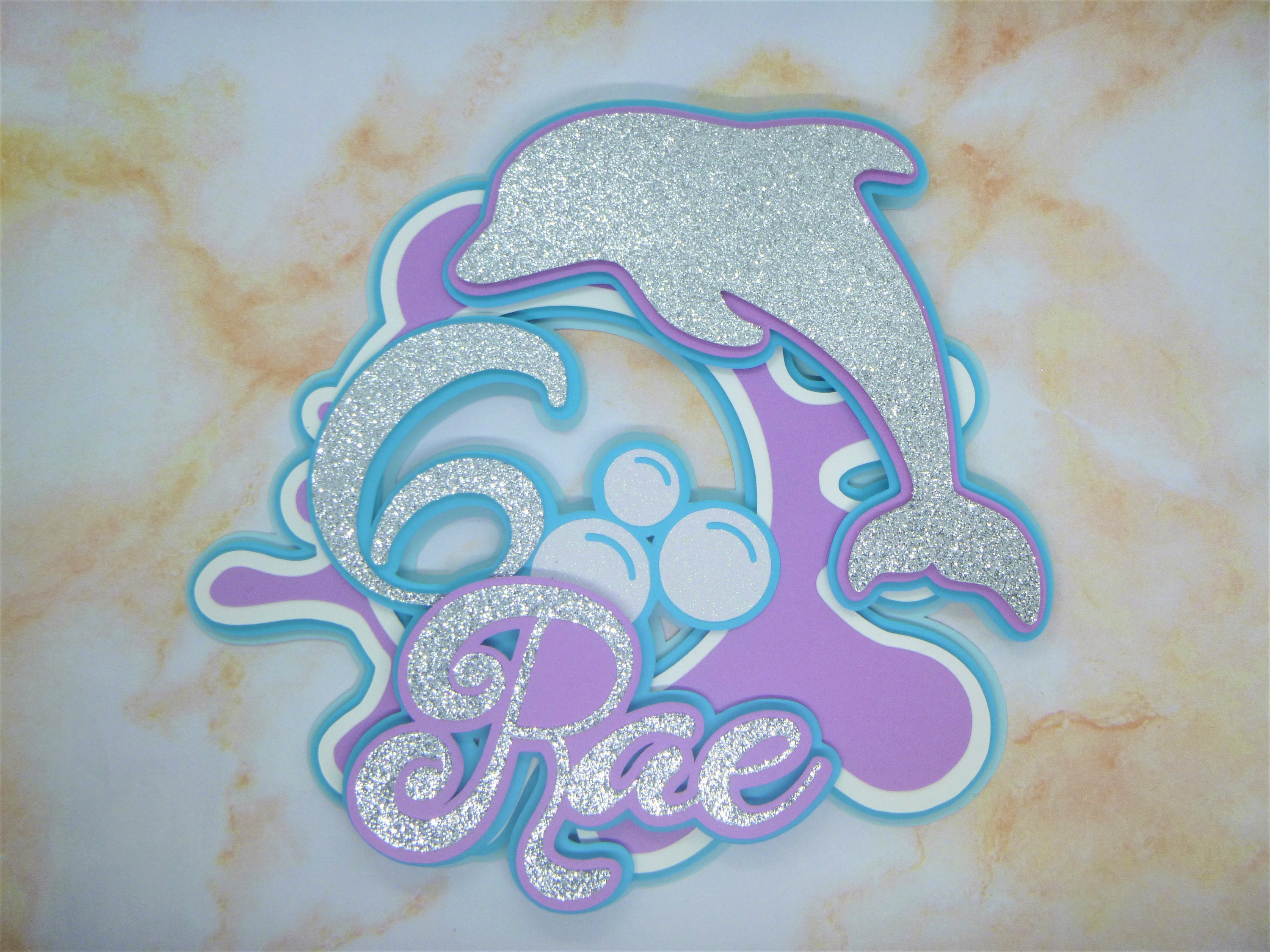 Dolphin Cake Topper Personalized Birthday Cake Topper - Etsy