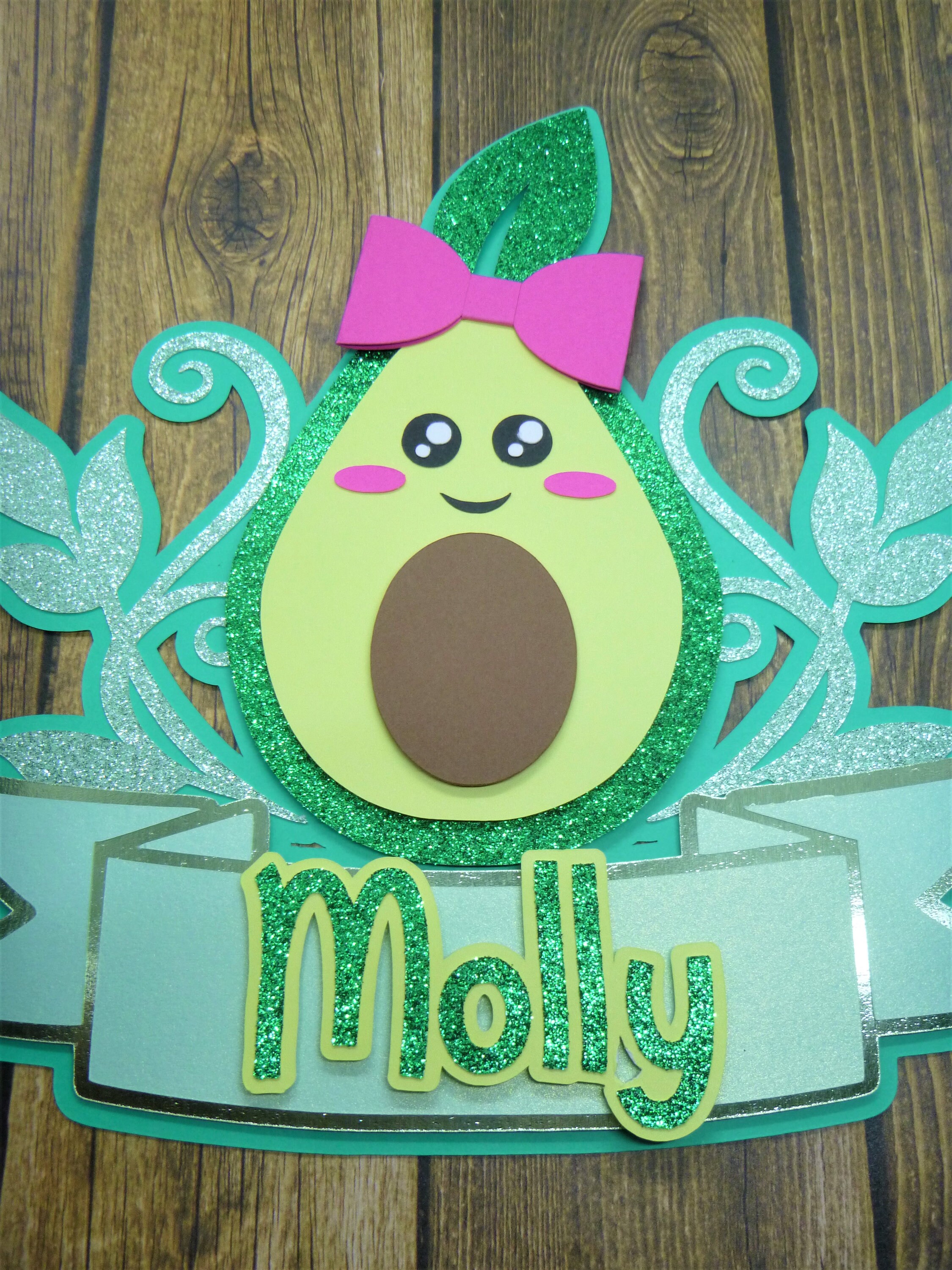 Avocado Cake Topper Personalized Birthday Cake Topper for | Etsy