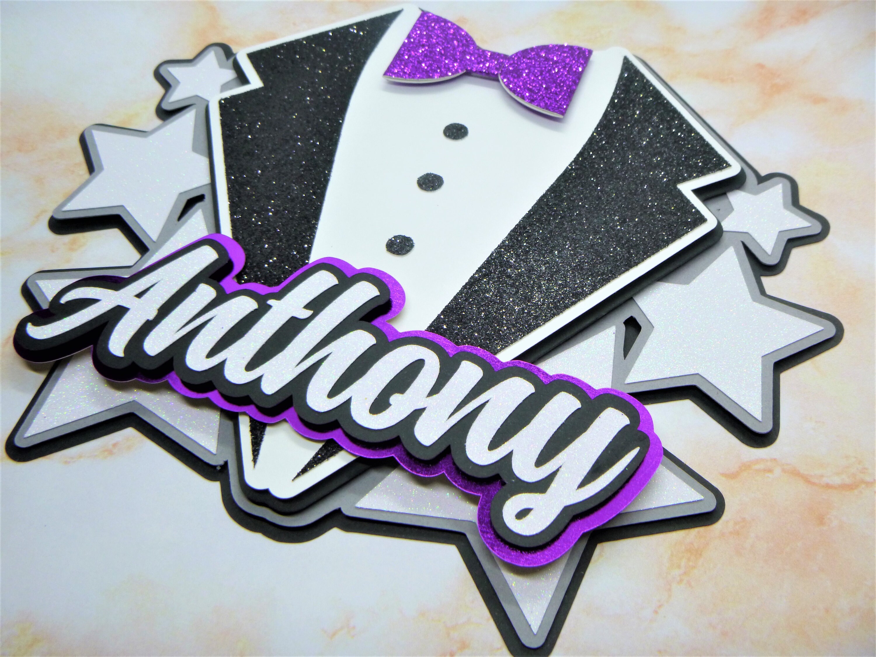 Tuxedo Cake Topper Personalized Birthday Cake Topper for Men - Etsy