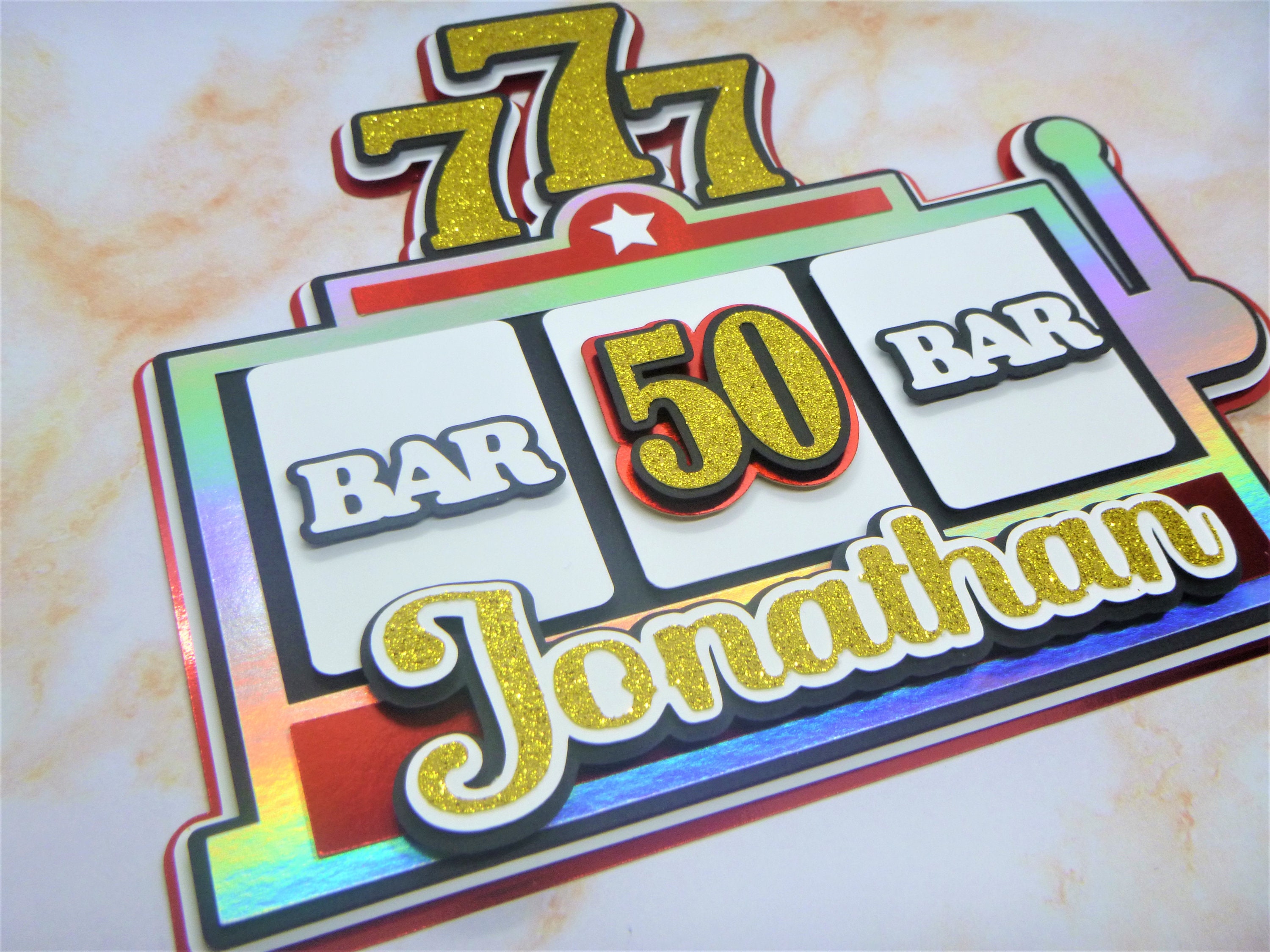 Slot Machine Cake Topper Personalized Birthday Cake Topper - Etsy