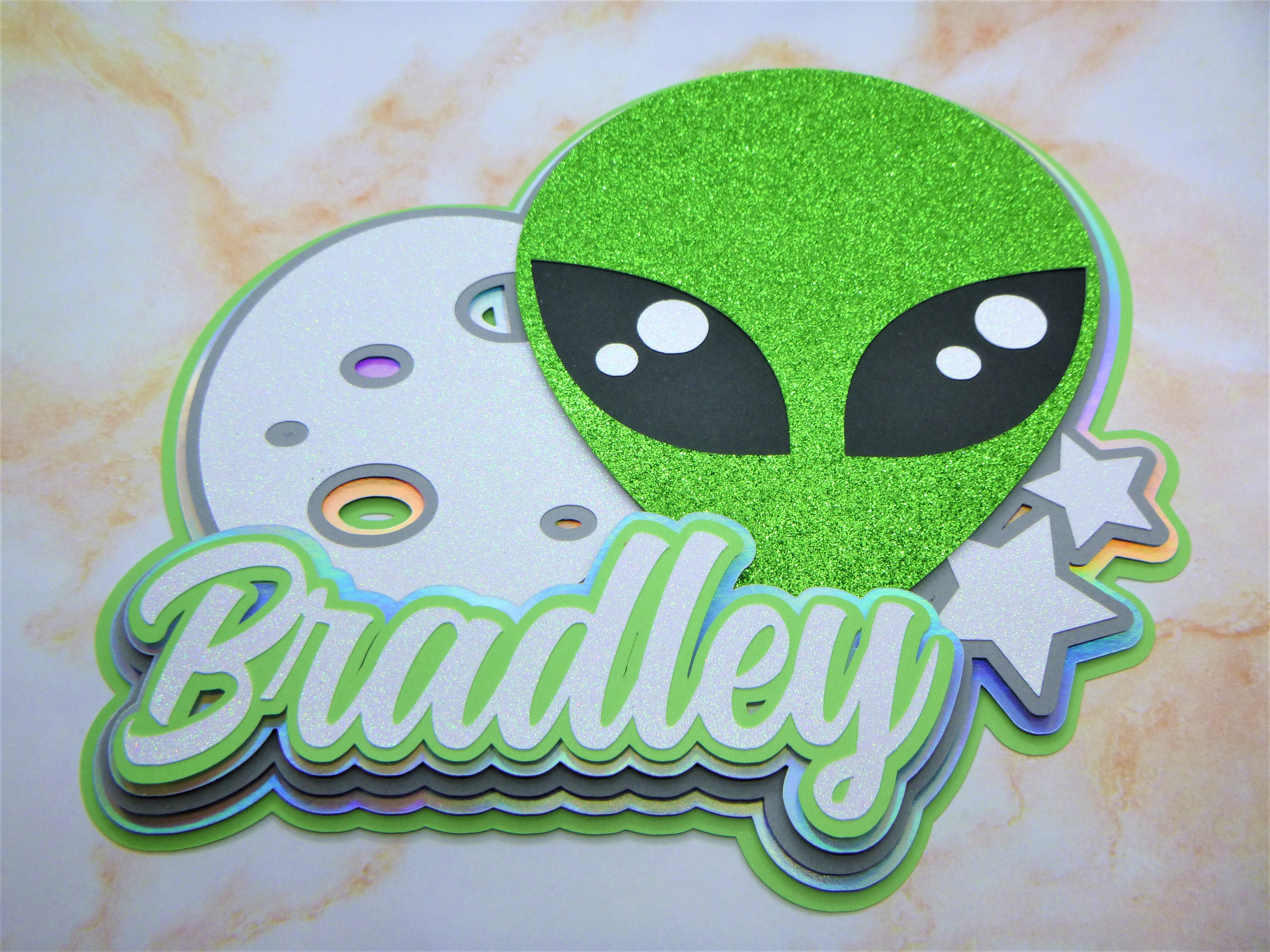 Alien Cake Topper Personalized Birthday Cake Topper for Men - Etsy