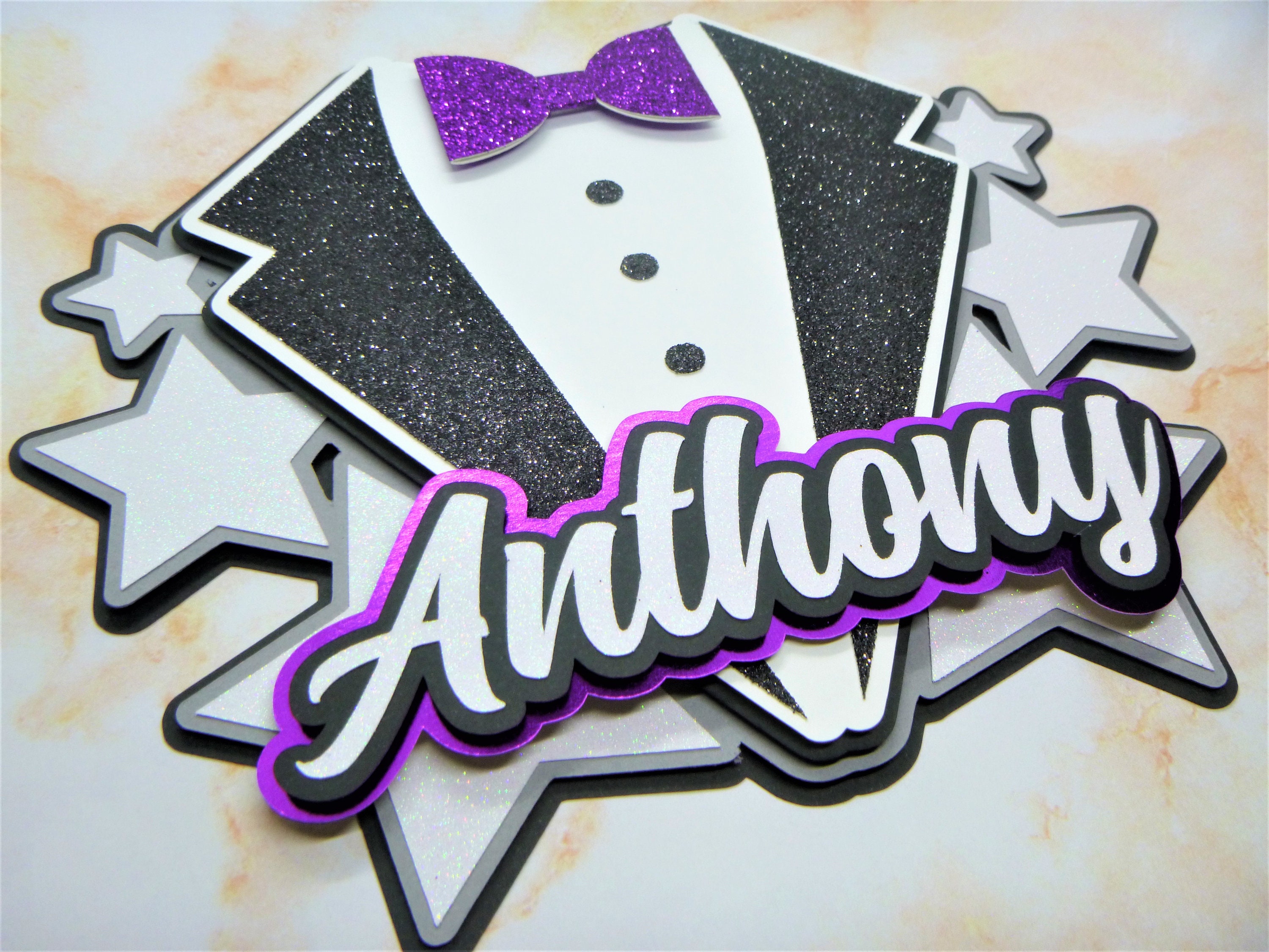 Tuxedo Cake Topper Personalized Birthday Cake Topper for Men - Etsy
