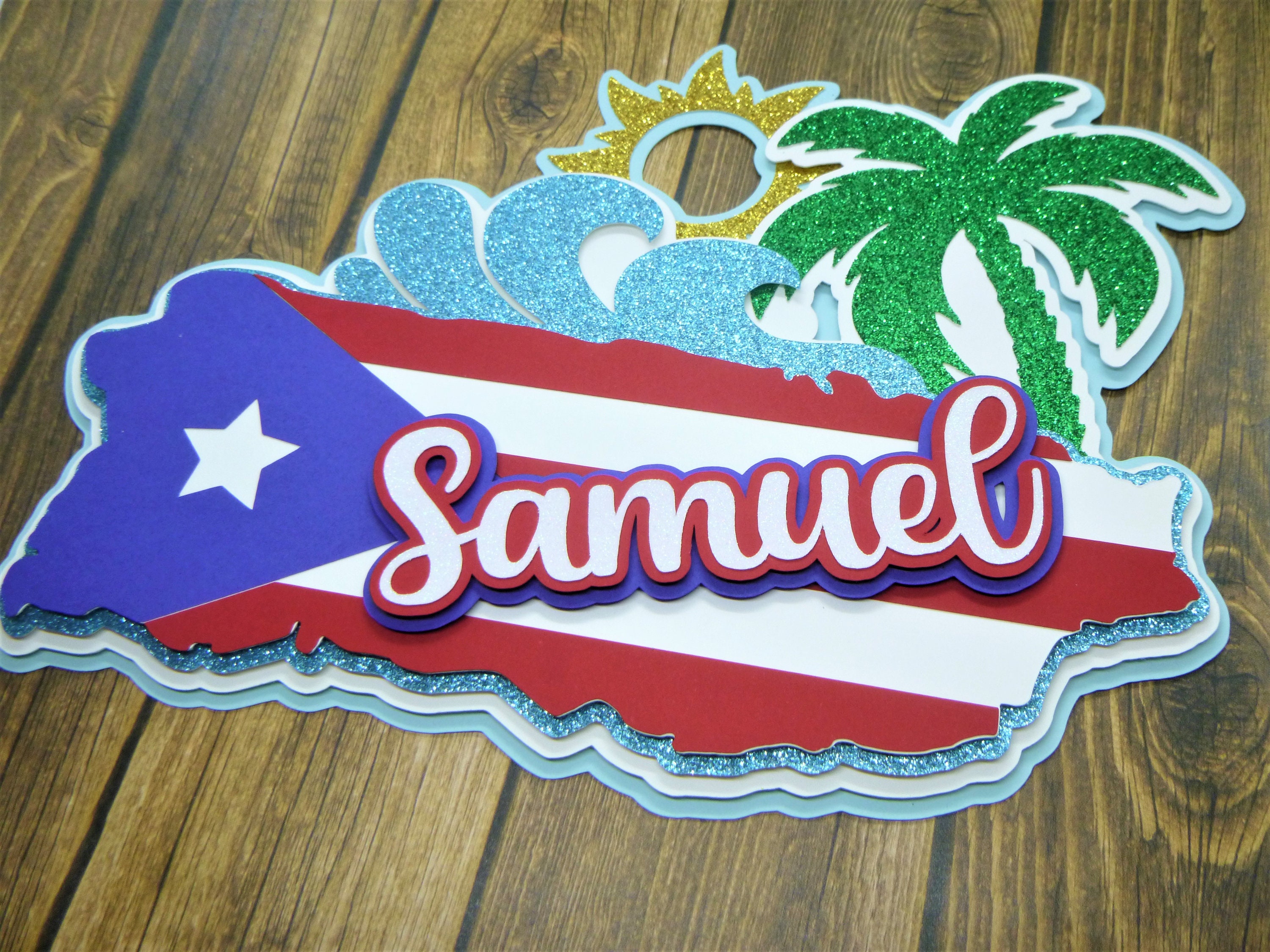 Puerto Rico Cake Topper Personalized Birthday Cake Topper | Etsy