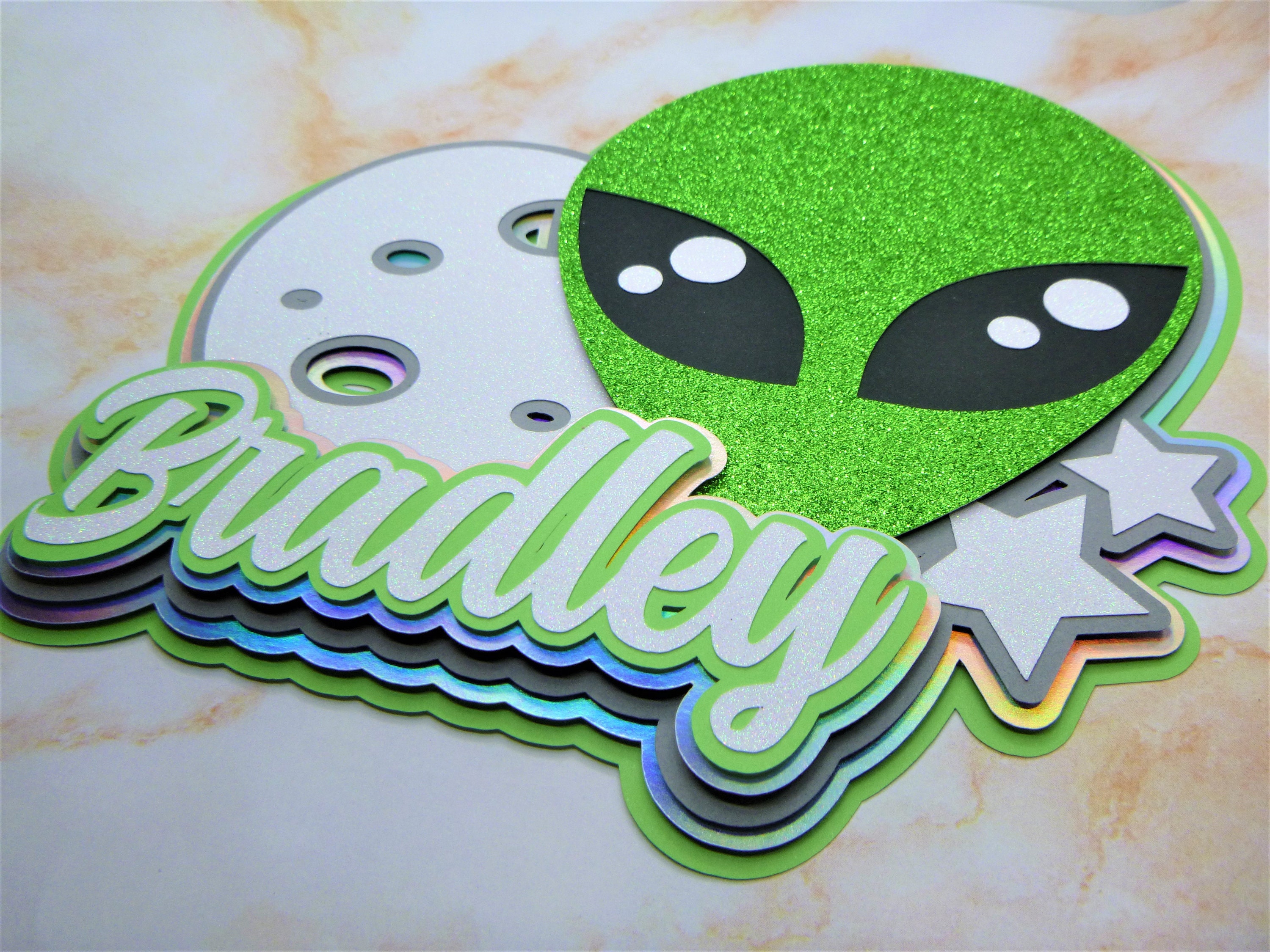 Alien Cake Topper Personalized Birthday Cake Topper for Men - Etsy