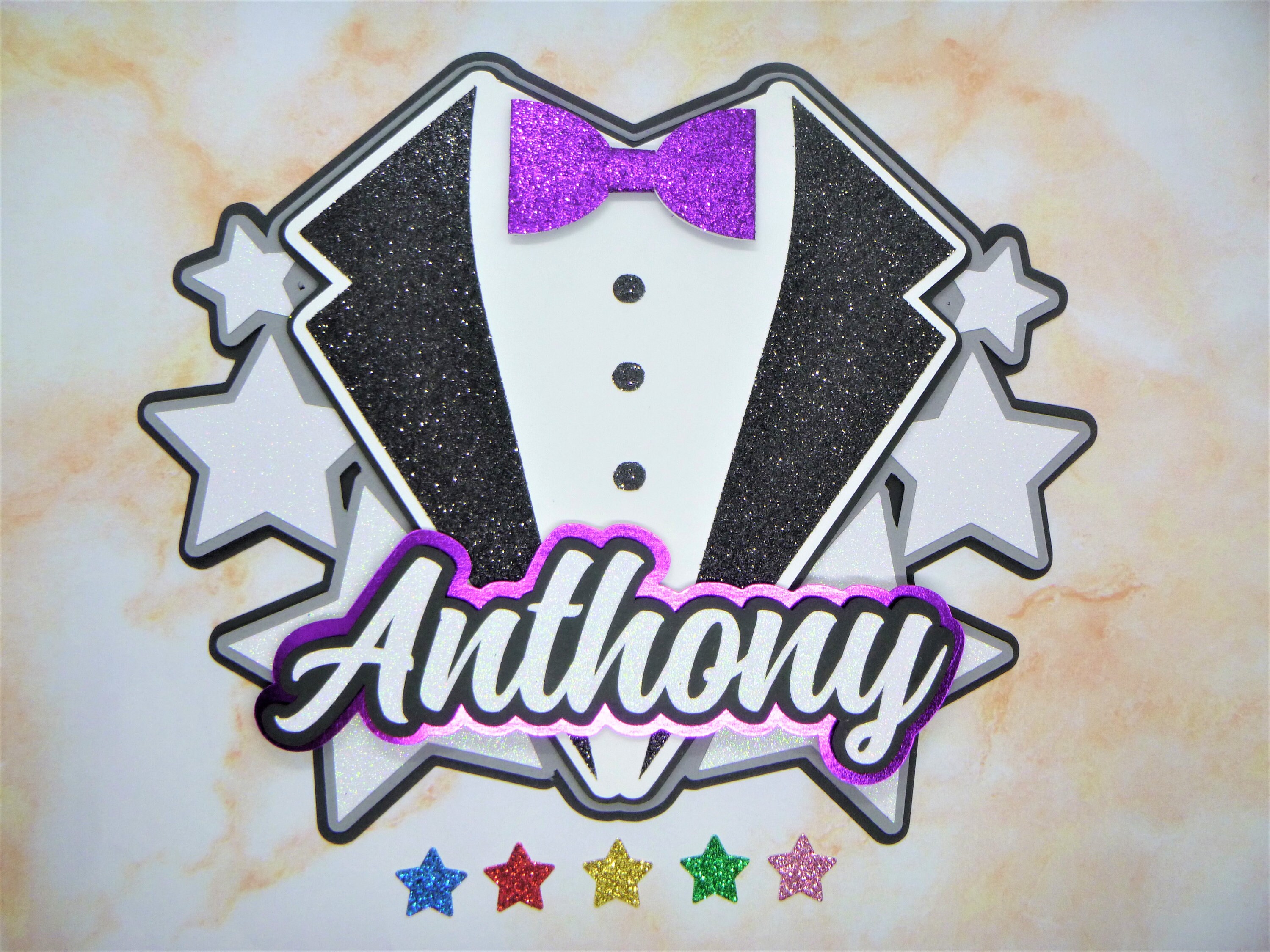 Tuxedo Cake Topper Personalized Birthday Cake Topper for Men - Etsy