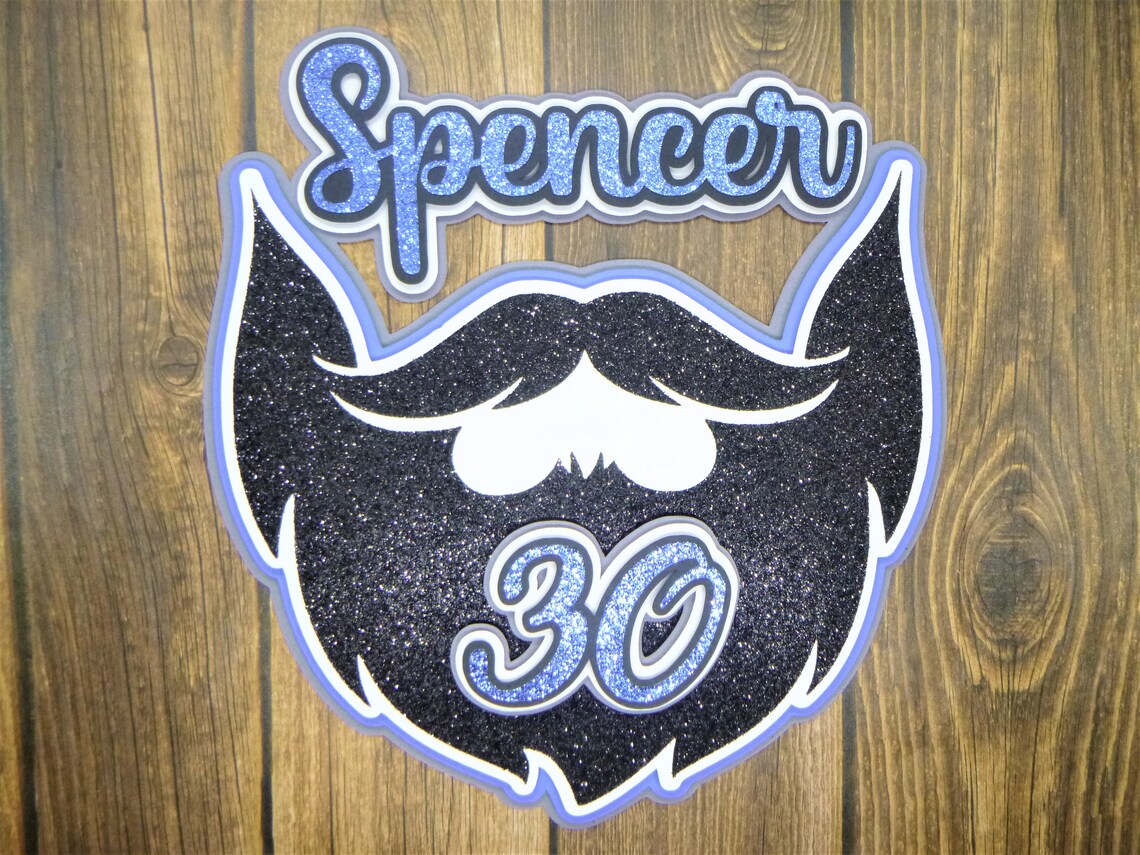 Beard Cake Topper Personalized Birthday Cake Topper for Men | Etsy