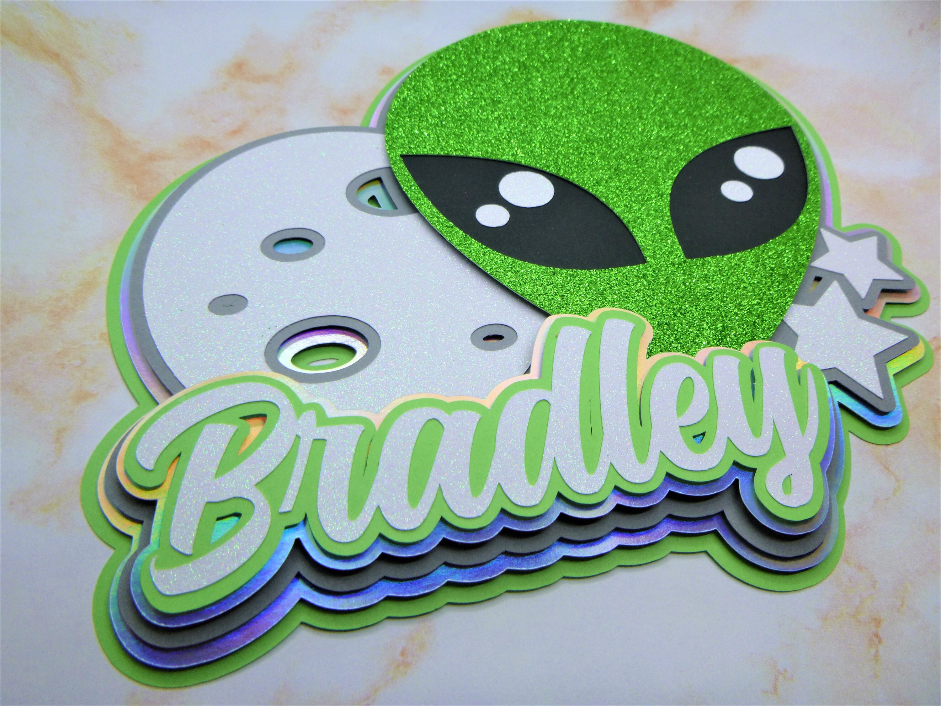 Alien Cake Topper Personalized Birthday Cake Topper for Men - Etsy