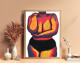 Curvy Woman Art Etsy Uk
