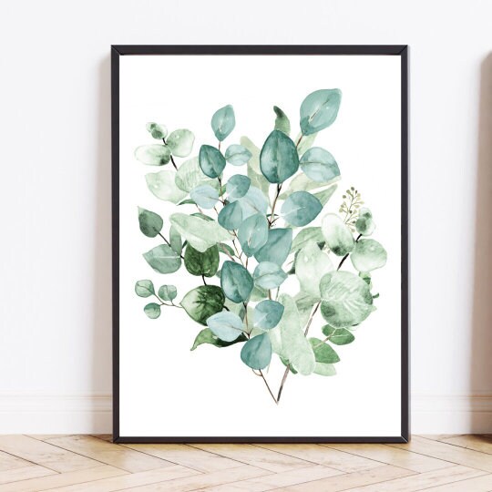 Eucalyptus Prints Set Greenery Painting Watercolor Eucalyptus Printable ...