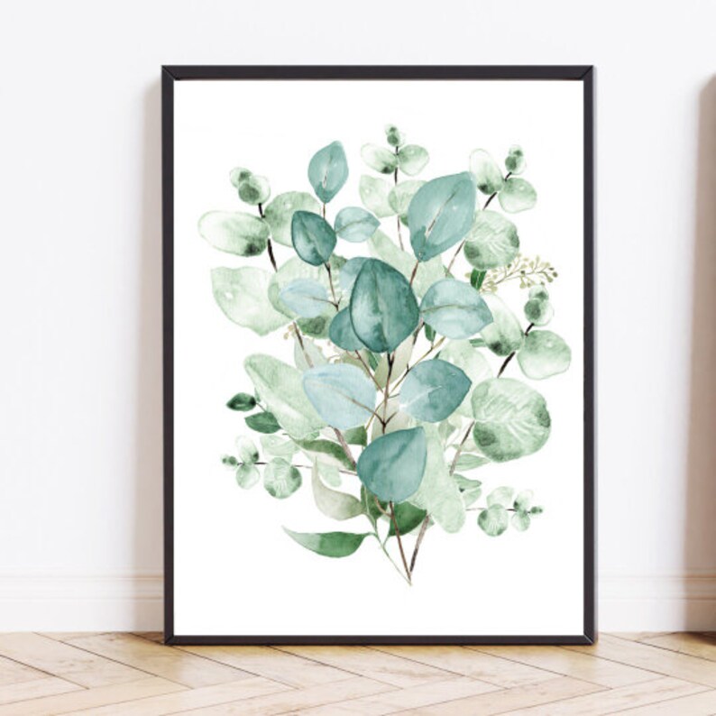 Eucalyptus Prints Set Greenery Painting Watercolor Eucalyptus Printable ...