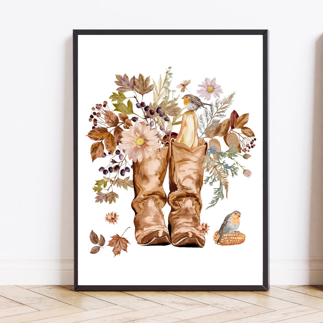 Fall Printable Wall Art Fall Decor Autumn Print Fall Floral Print Fall ...