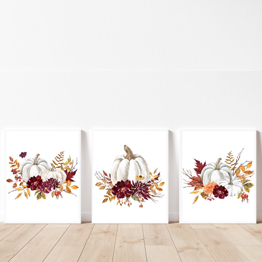 Set of 3 Fall Wall Art Thanksgiving Poster Fall Print for Download ...