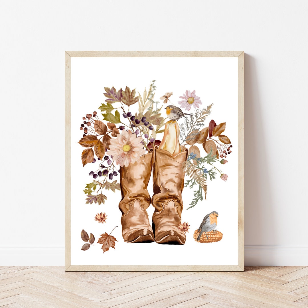Fall Printable Wall Art Fall Decor Autumn Print Fall Floral - Etsy