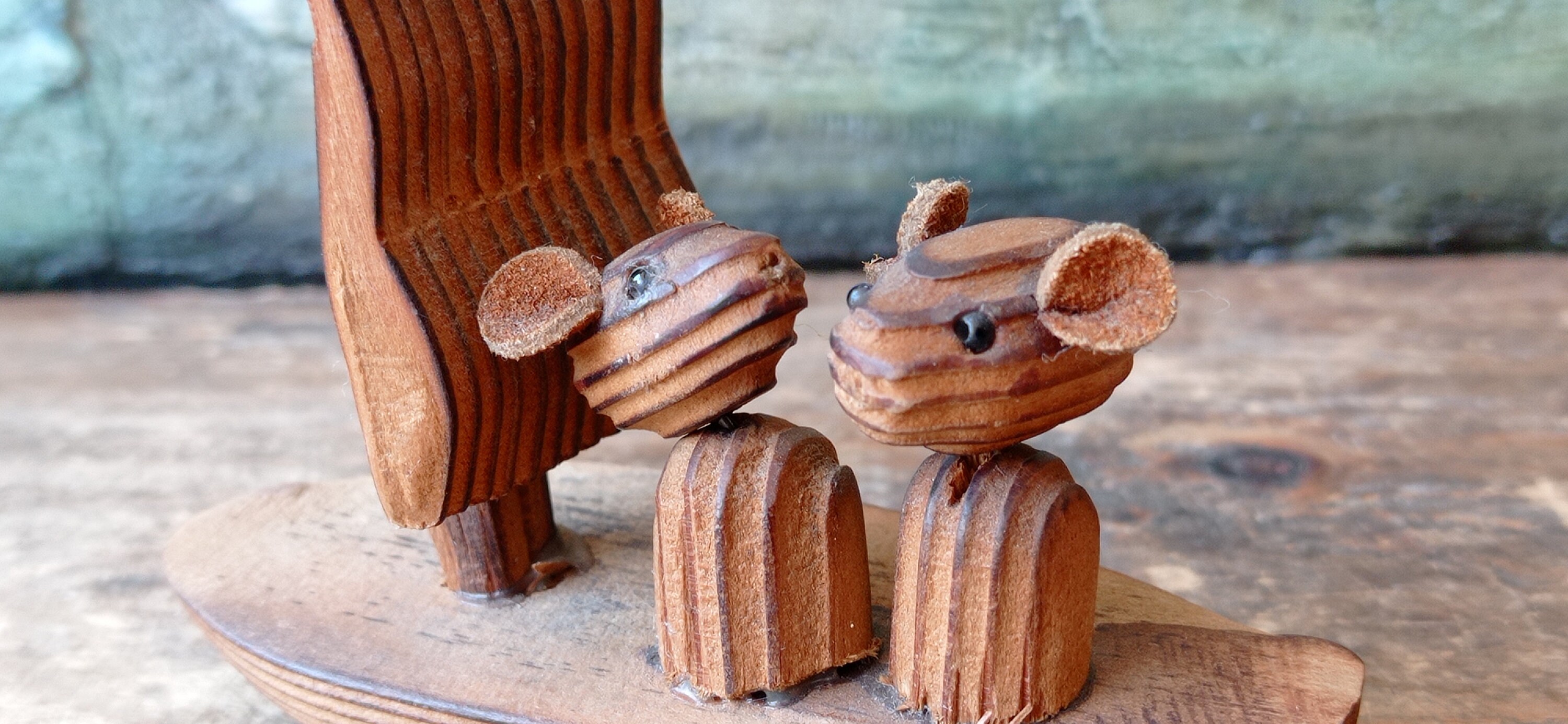 Wood Mice on Bout Figurine Sculpture Toy Carved Wooden Mouse - Etsy