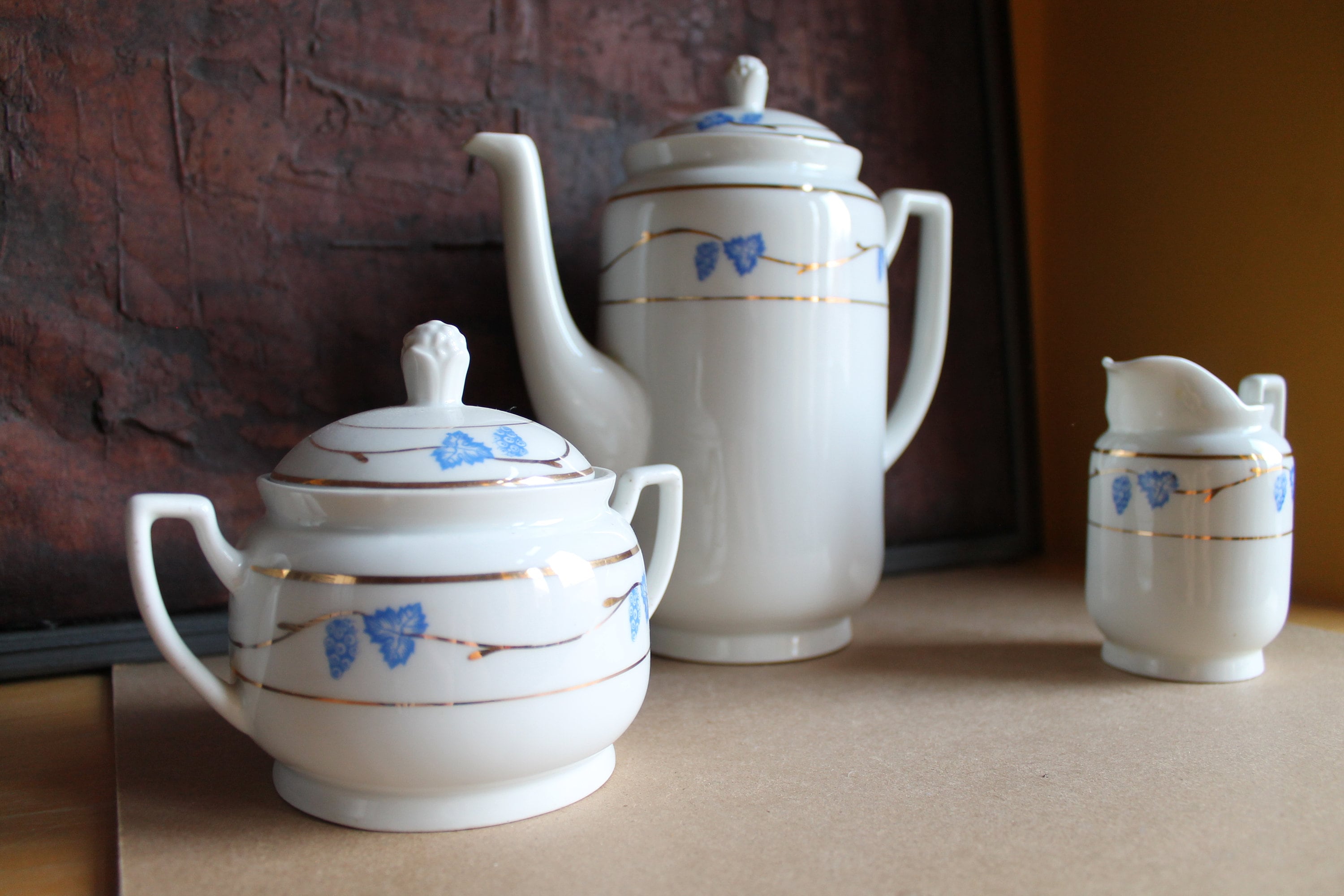 Coffee or Tea Serving Set Antique tea pot Confectioner milkman | Etsy