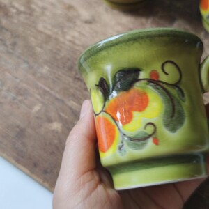 Schramberger Majolica Cups Hand-painted Floral Mug 1960s German Ceramic ...