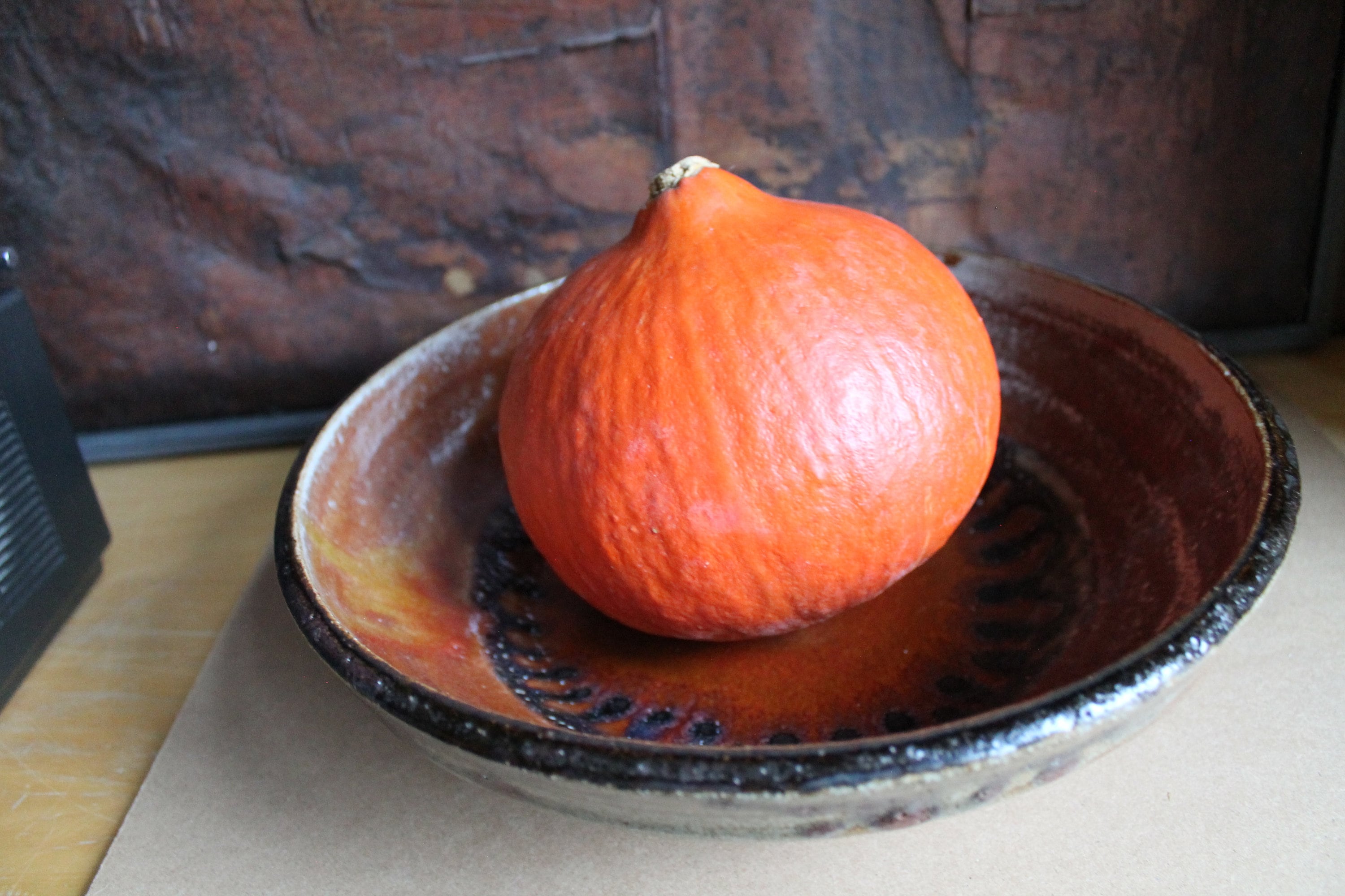 Large Orange Pottery Bowl Handmade Ceramic mid century modern | Etsy