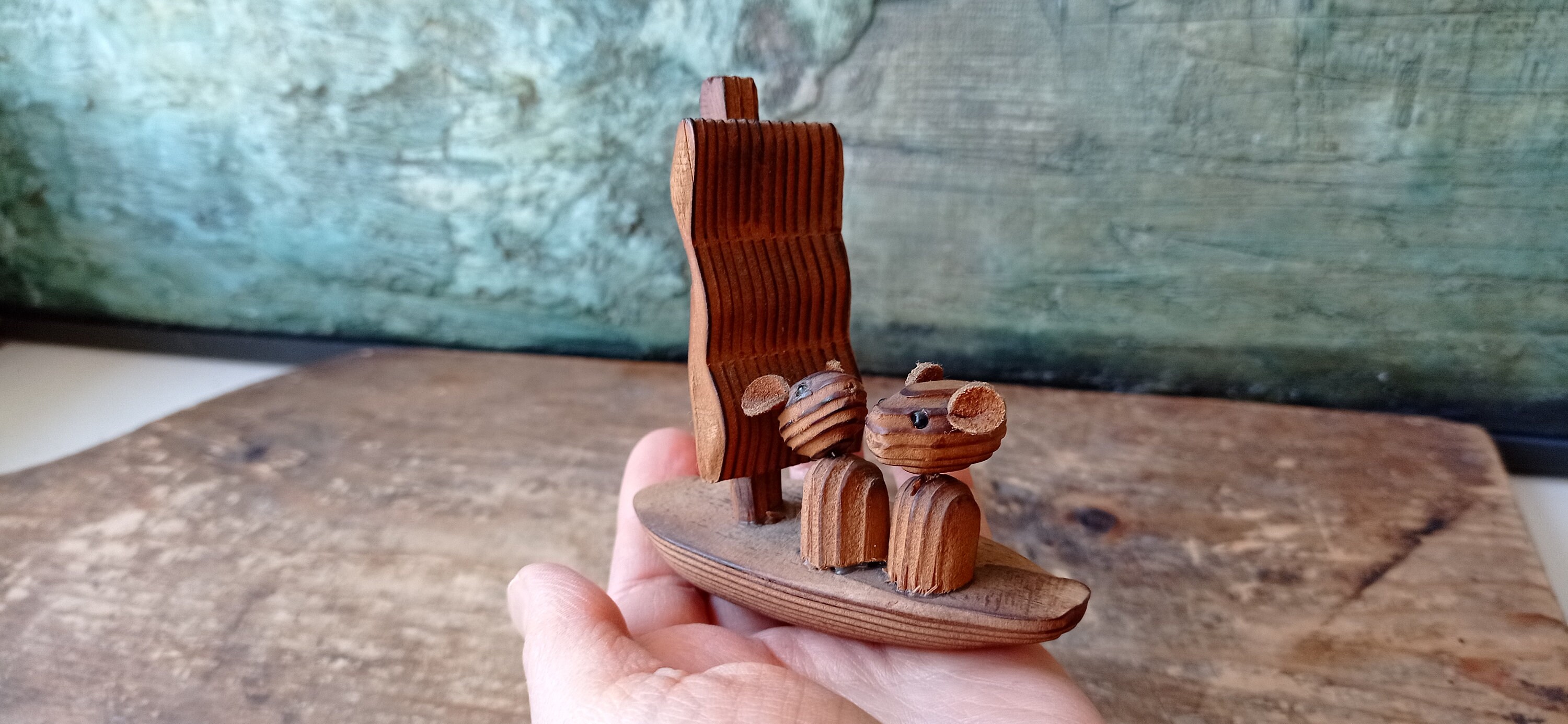 Wood Mice on Bout Figurine Sculpture Toy Carved Wooden Mouse - Etsy