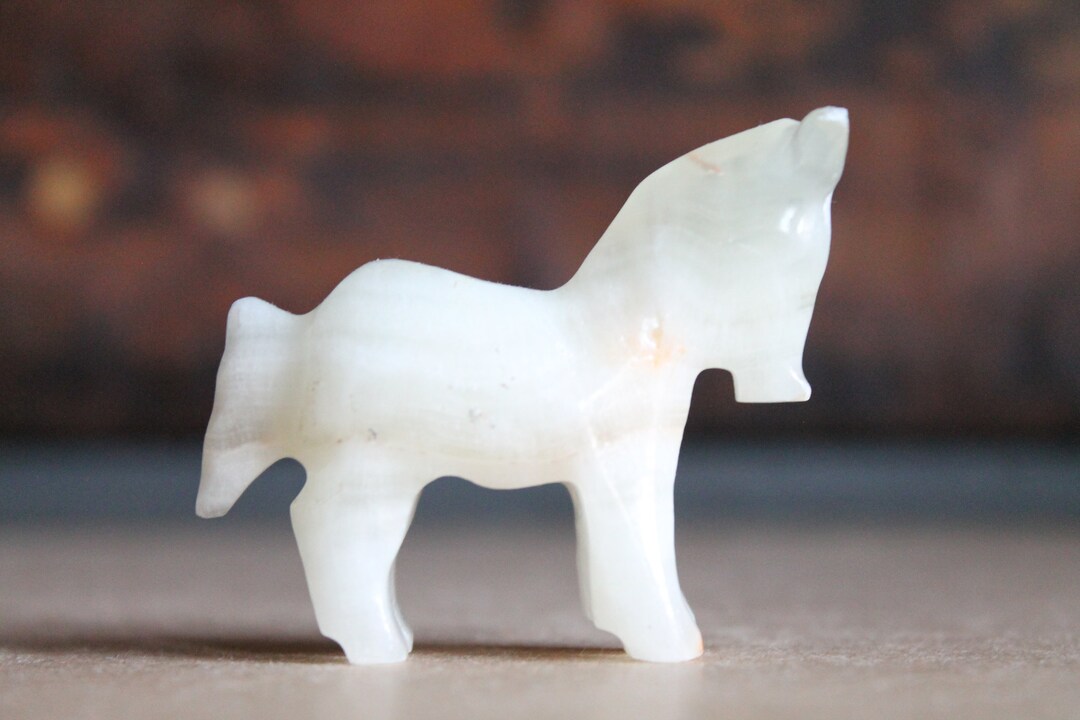 Carved Vintage Stone Donkey Horse Collectible Stone Animal Sculpture ...