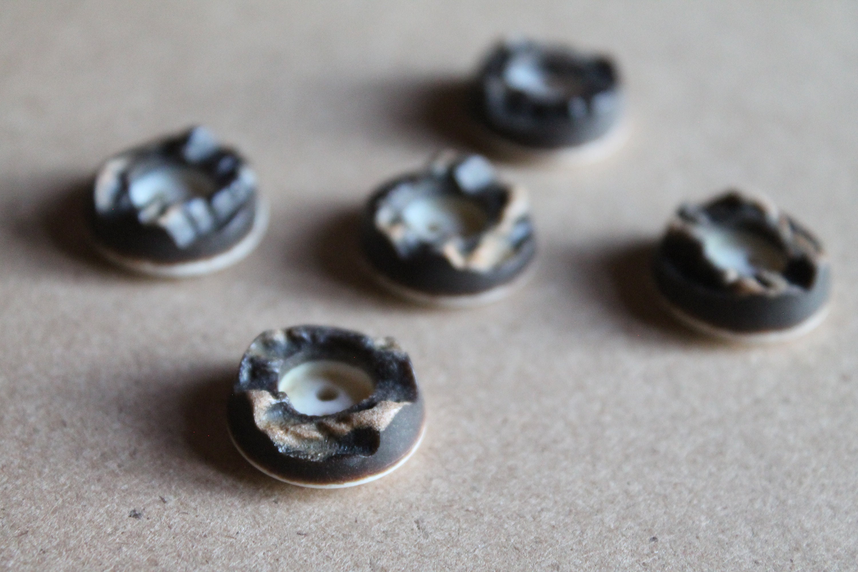Brown Carved Button Set of 5 Antler Bone Effect Fancy - Etsy