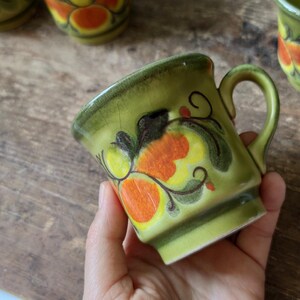 Schramberger Majolica Cups Hand-painted Floral Mug 1960s German Ceramic ...