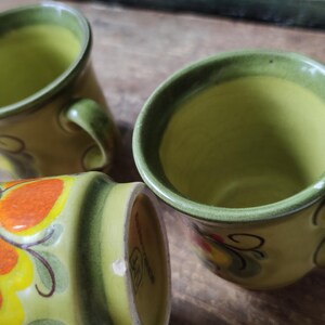 Schramberger Majolica Cups Hand-painted Floral Mug 1960s German Ceramic ...