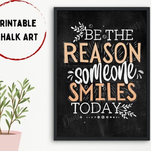 Handmade Chalkboard Poster Printable Design / Chalk Lettering Postcard ...