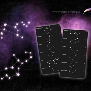 33 Zodiac Procreate Stamp Brushes | Zodiac Constellations, Calendar ...