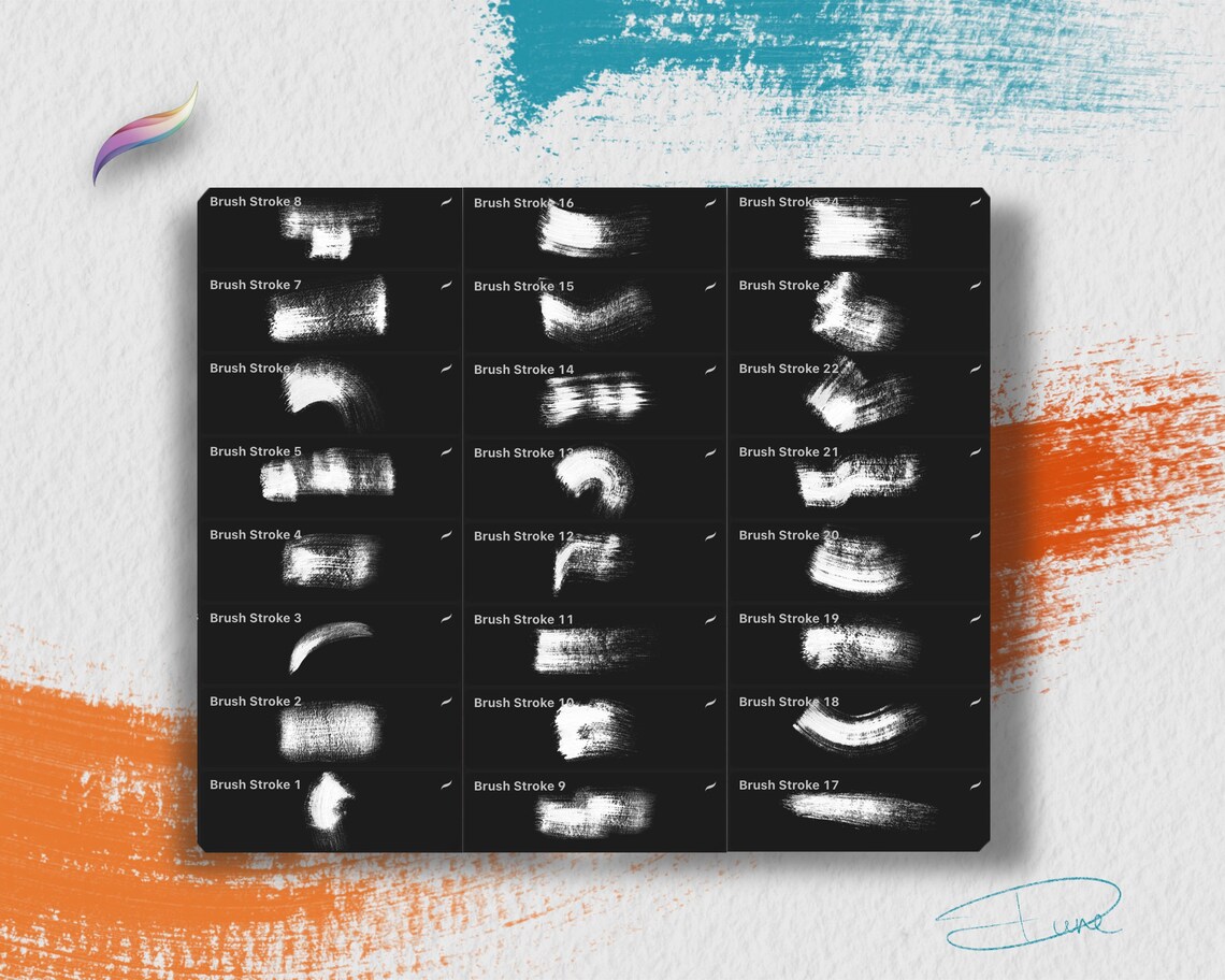39 Dry Paint Brush Stamps for Procreate | Digital Art Texture Brush ...
