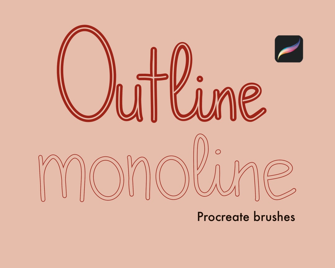 2 Monoline Outline Brushes for Procreate | Calligraphy, Lettering Brush ...