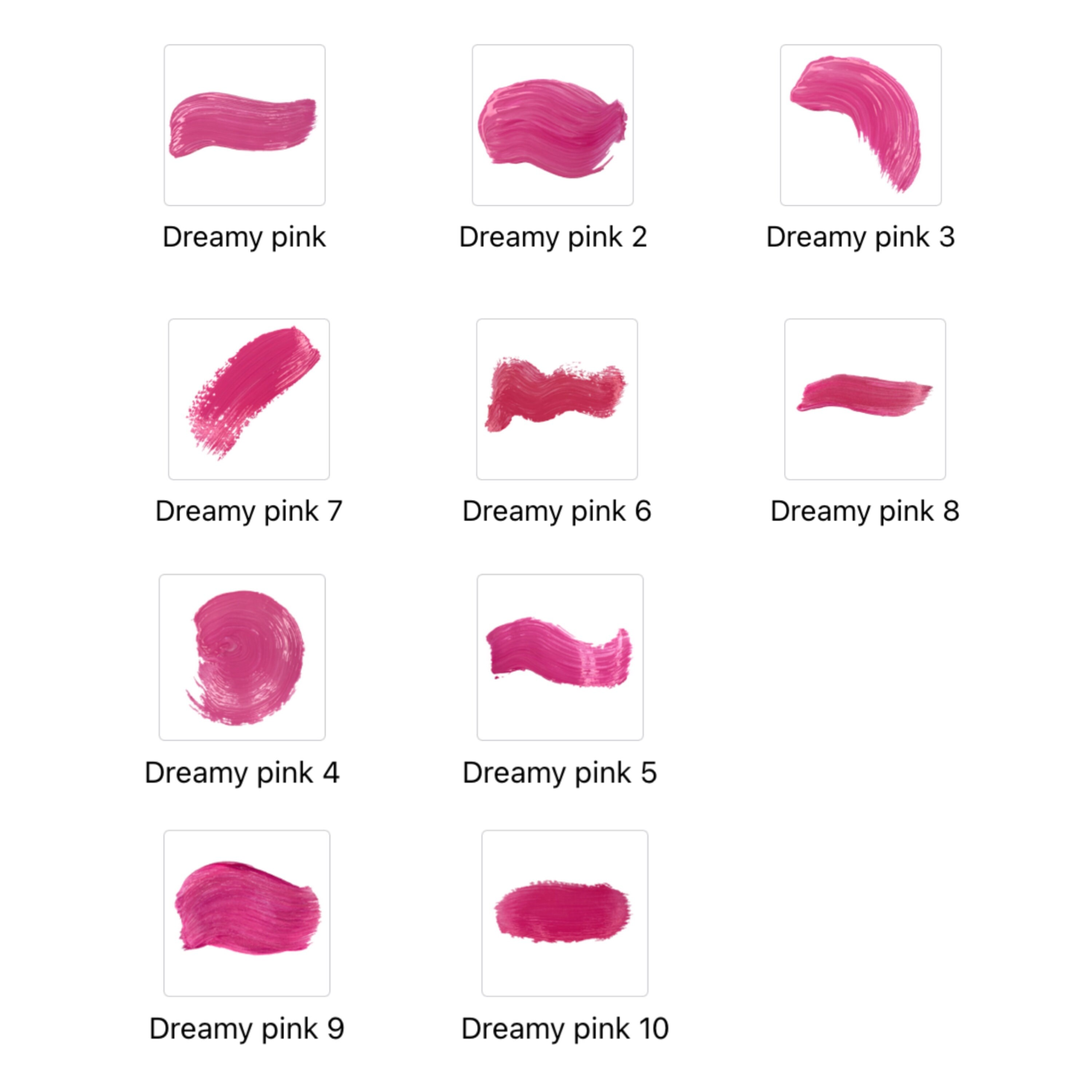 10 Pink Gouache Paint Strokes Clip Art PNG Hand Drawn Brush | Etsy