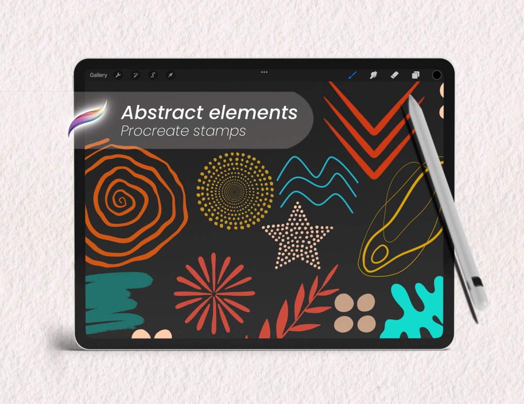 52 Procreate Abstract Shapes Stamp Brushes | Digital Modern Boho Shapes ...