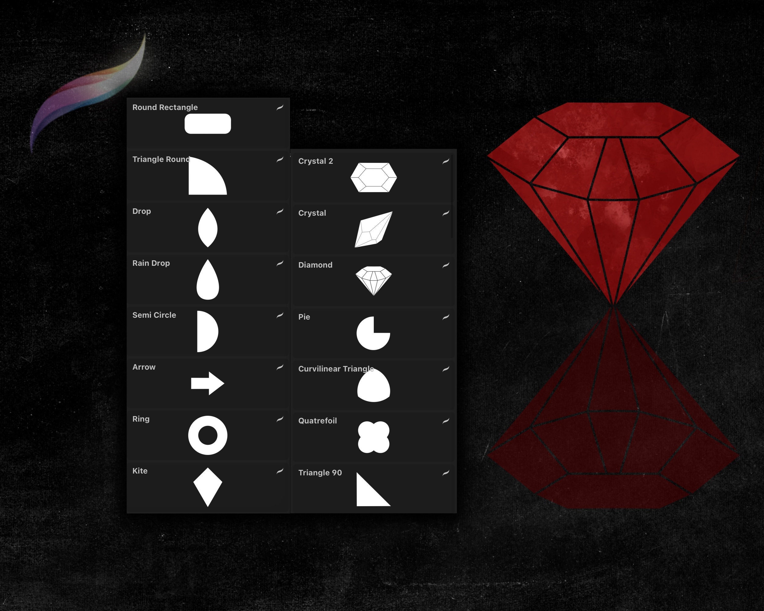 126 Procreate Geometric Shape Stamp Brushes Basic and - Etsy