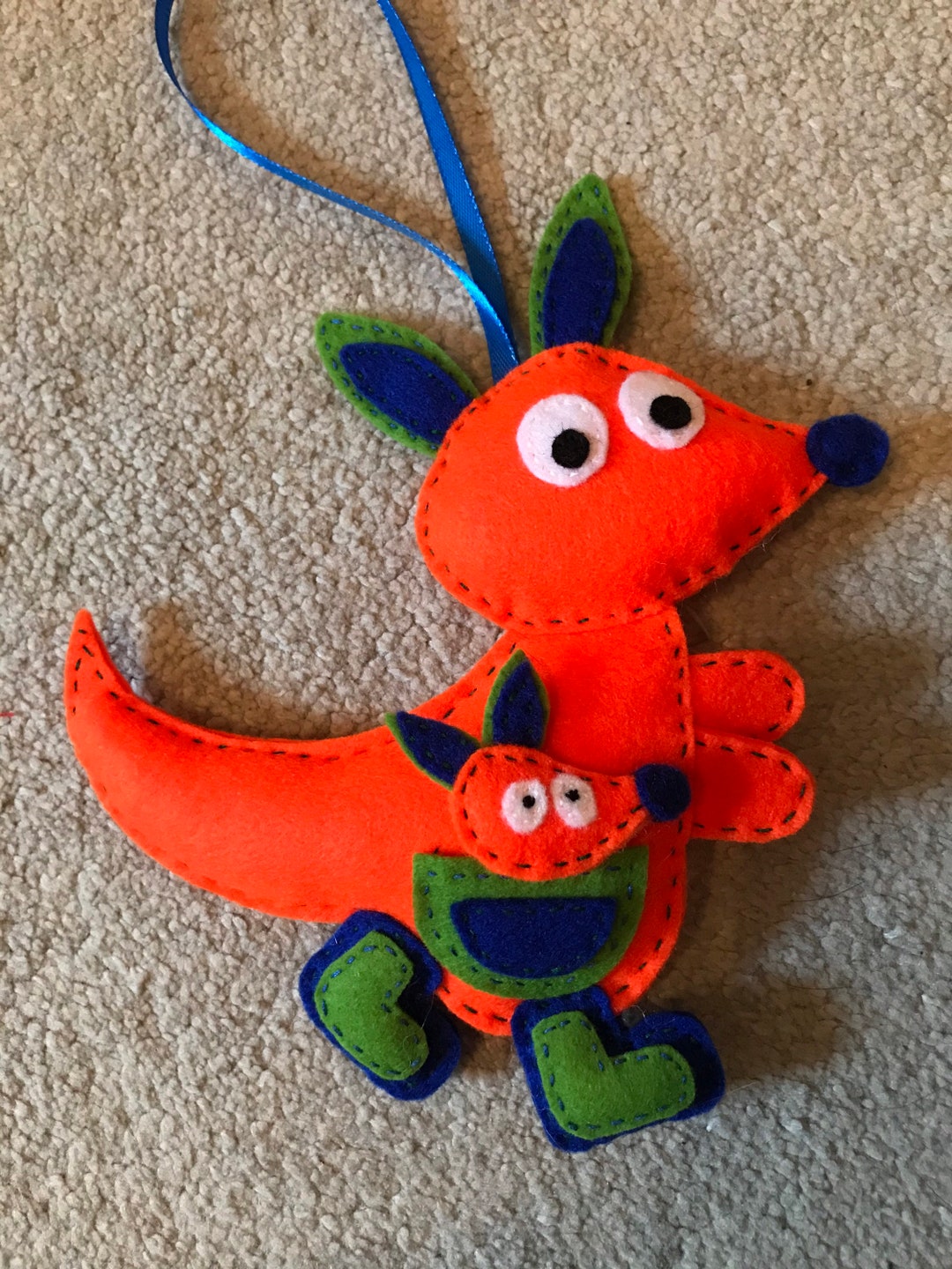 Handmade Felt Kangaroo With Joey – Unique Hanging Decoration - Etsy
