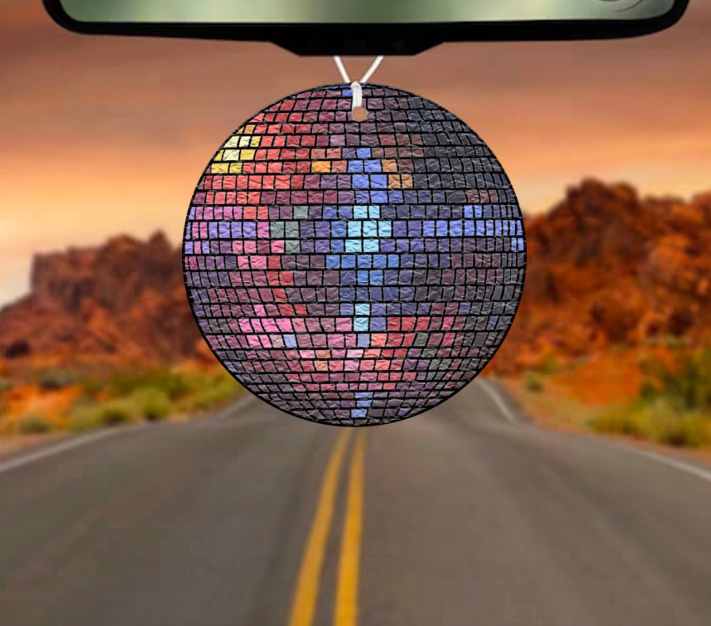 Mirrorball Disco Ball Glitter Ball Colourful Design Car Air - Etsy