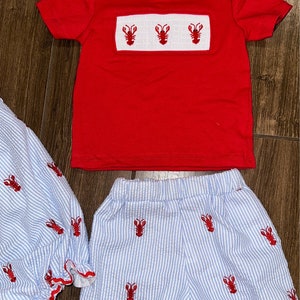 Girls Seersucker Bubble Crawfish Smocked Outfit - Perfect for Spring ...