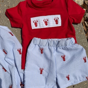 Girls Seersucker Bubble Crawfish Smocked Outfit - Perfect for Spring ...