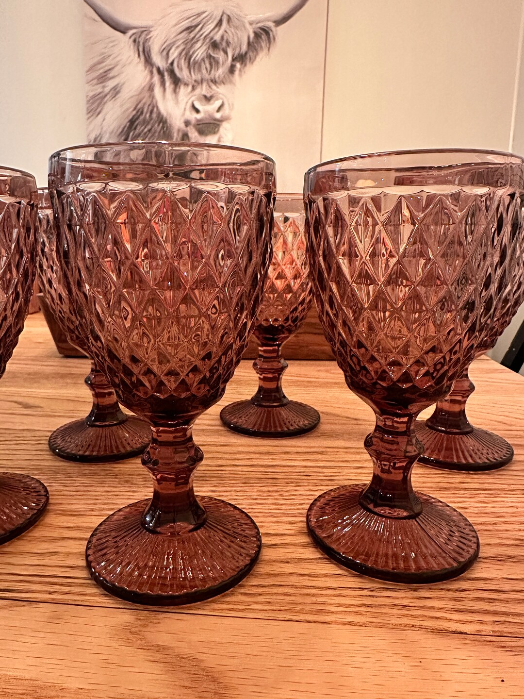 Vintage Style Purple Drinking Goblets Set of 4 - Etsy