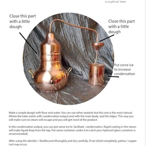 Mini Distiller, Pure Copper Alembic, Essential Oil Distiller, Hydrosol Still, Herbs Flowers ...
