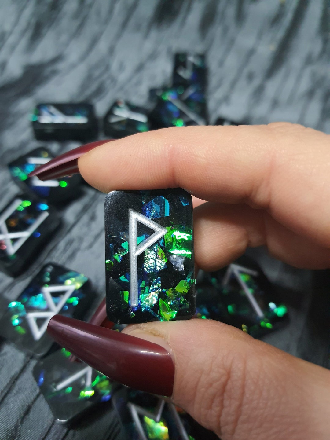 Elder Futhark Rune, Rune Set, Black Opal Rune Set, Norse Runes, Viking ...